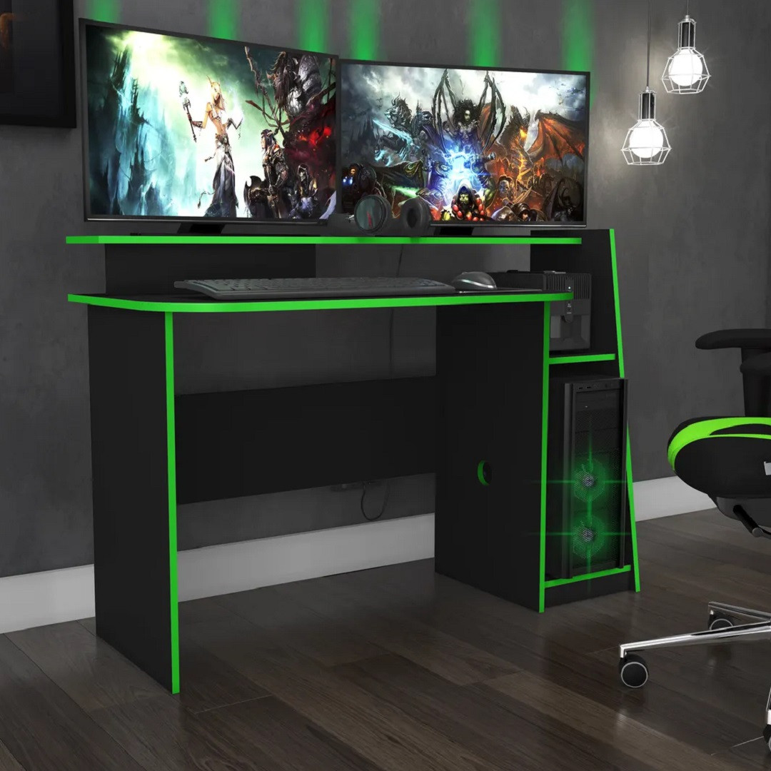 MESA-GAMER NEGRO MATE/ROJO (ALBATROZ) | Electromax
